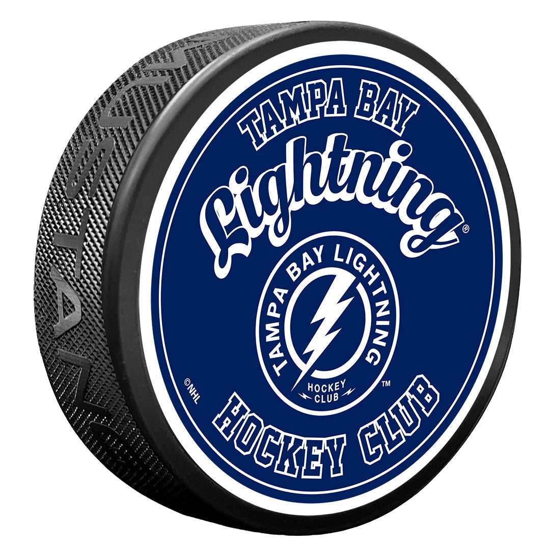 Tampa Bay Lightning Puck | Retro Script | Sports Decor